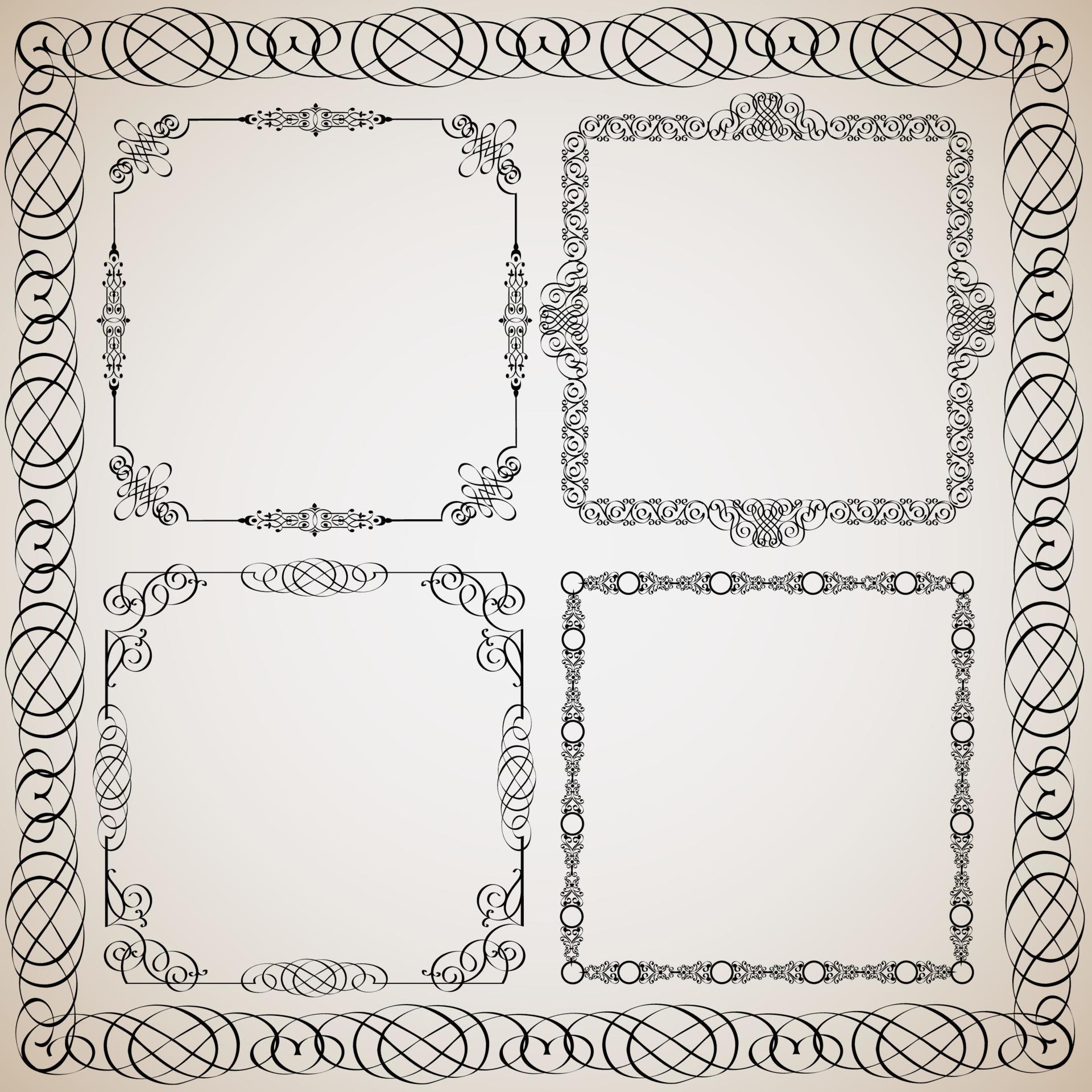 Calligraphy frames set 4328353 Vector Art at Vecteezy