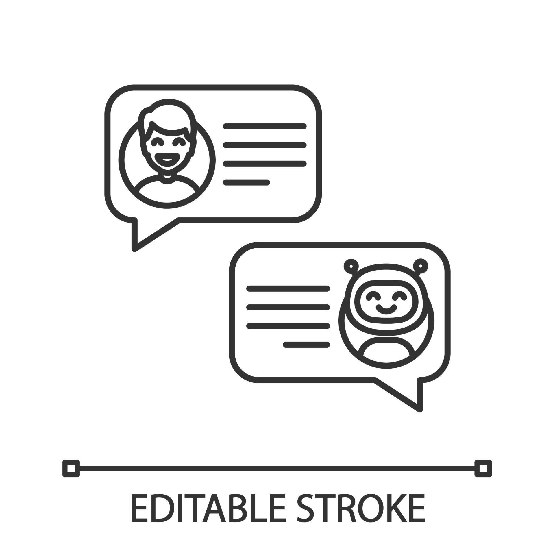 Support Chatbot Linear Icon Thin Line Illustration Online Virtual Assistant Chat Bot Modern