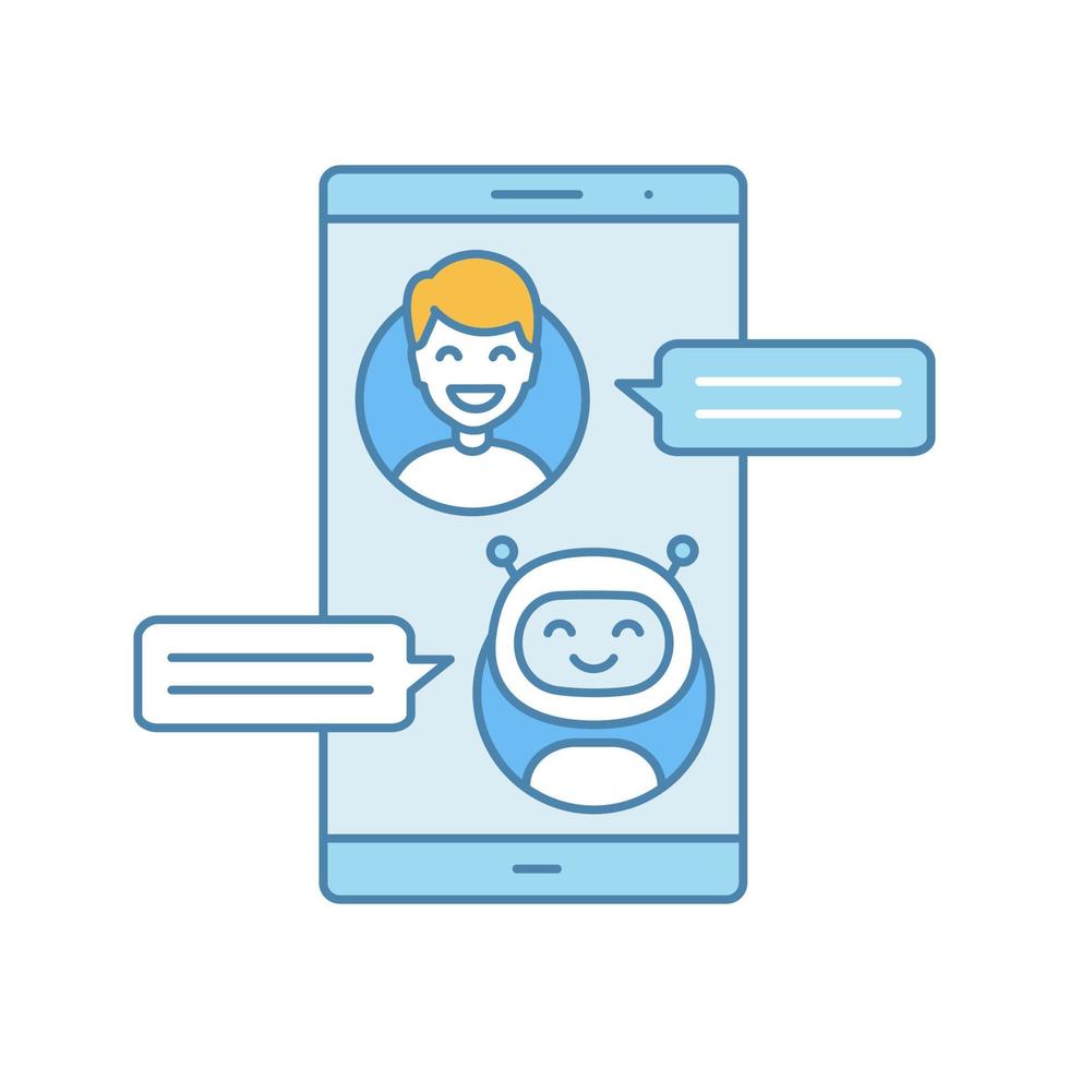 Support Chatbot Color Icon Messenger Bot Modern Robot Virtual
