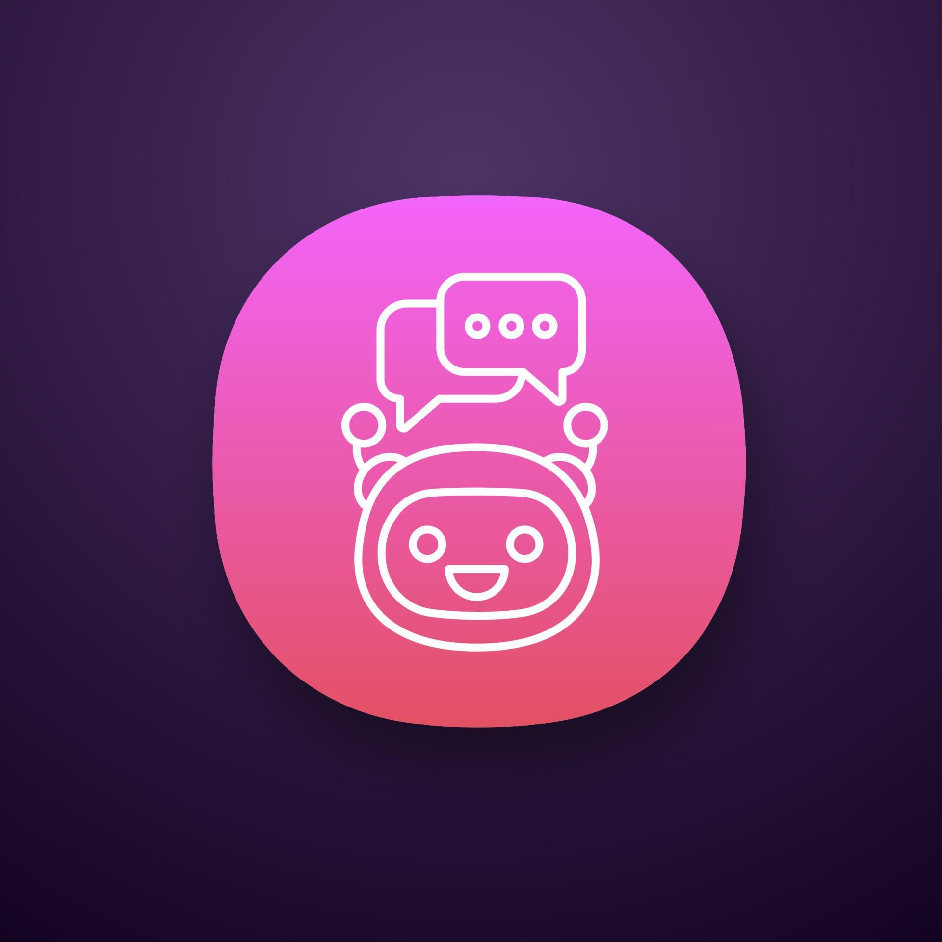 Chatbot With Speech Bubbles App Icon Ui Ux User Interface Modern