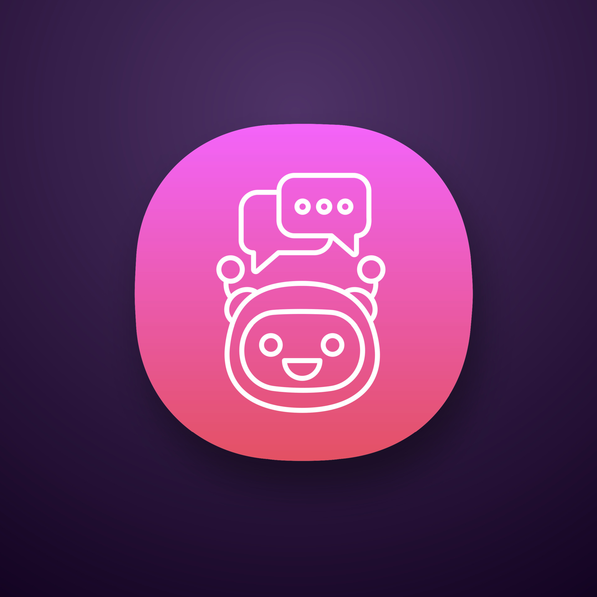 Chatbot With Speech Bubbles App Icon Ui Ux User Interface Modern Robot Talkbot Typing Answer