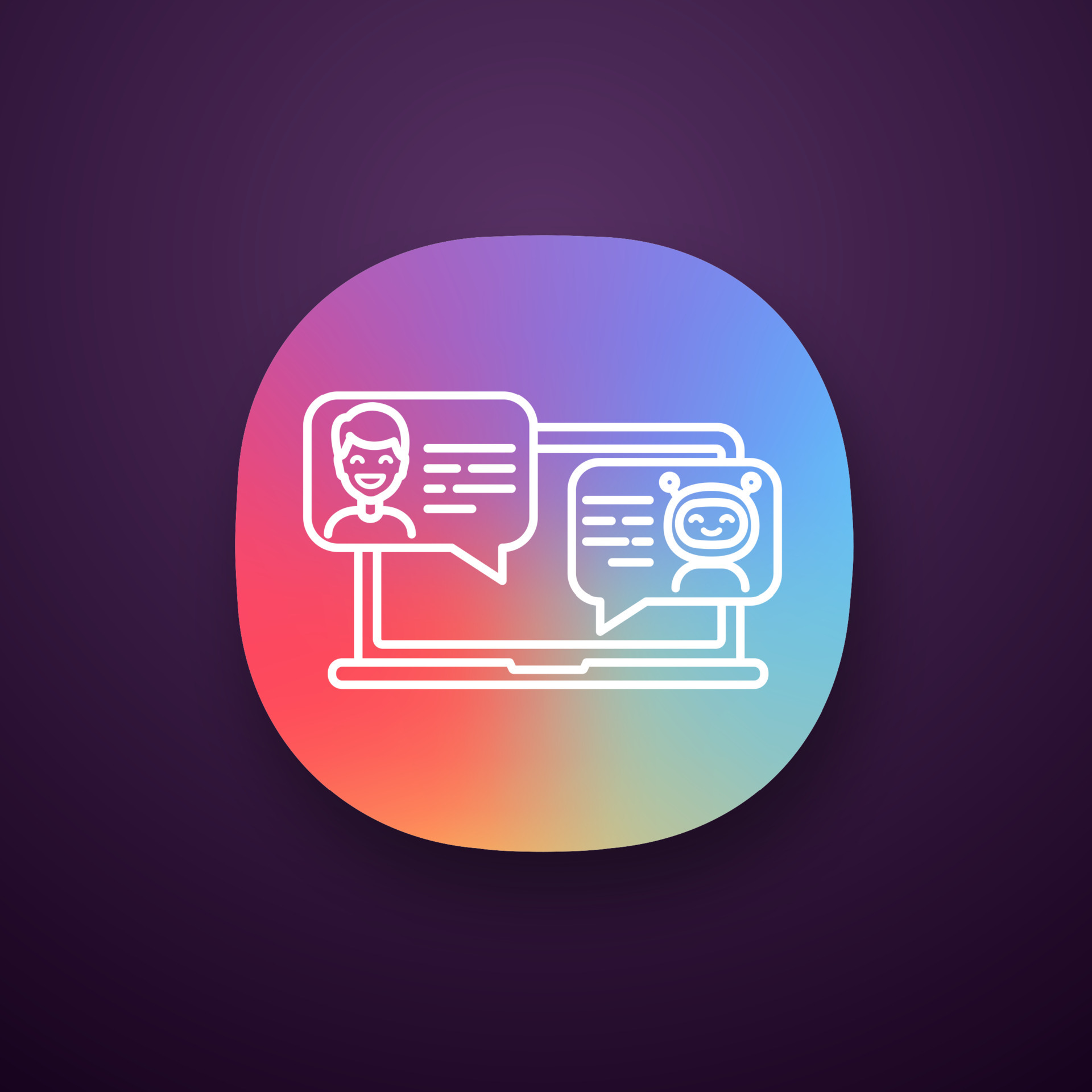 Support Chatbot App Icon Ui Ux User Interface Messenger Bot Virtual Assistant Modern Robot