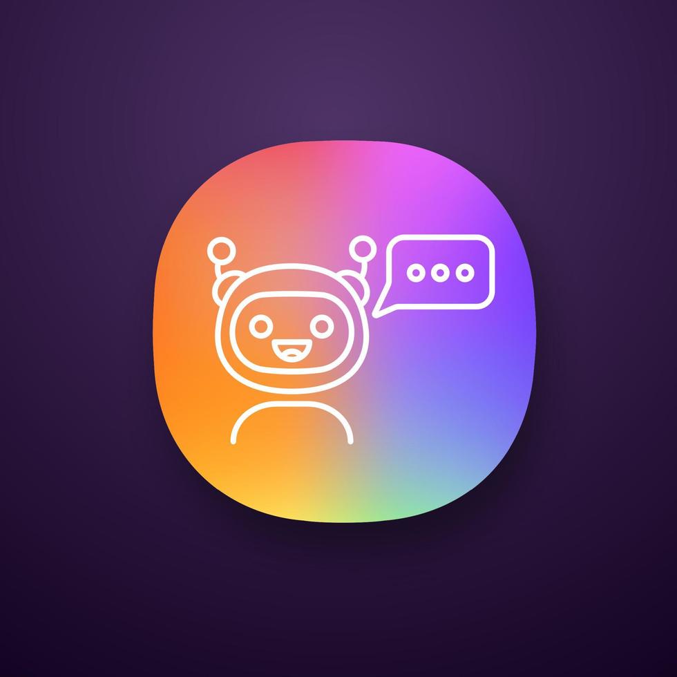 Chatbot With Three Dots In Speech Bubble App Icon Ui Ux User Interface Modern Robot Online