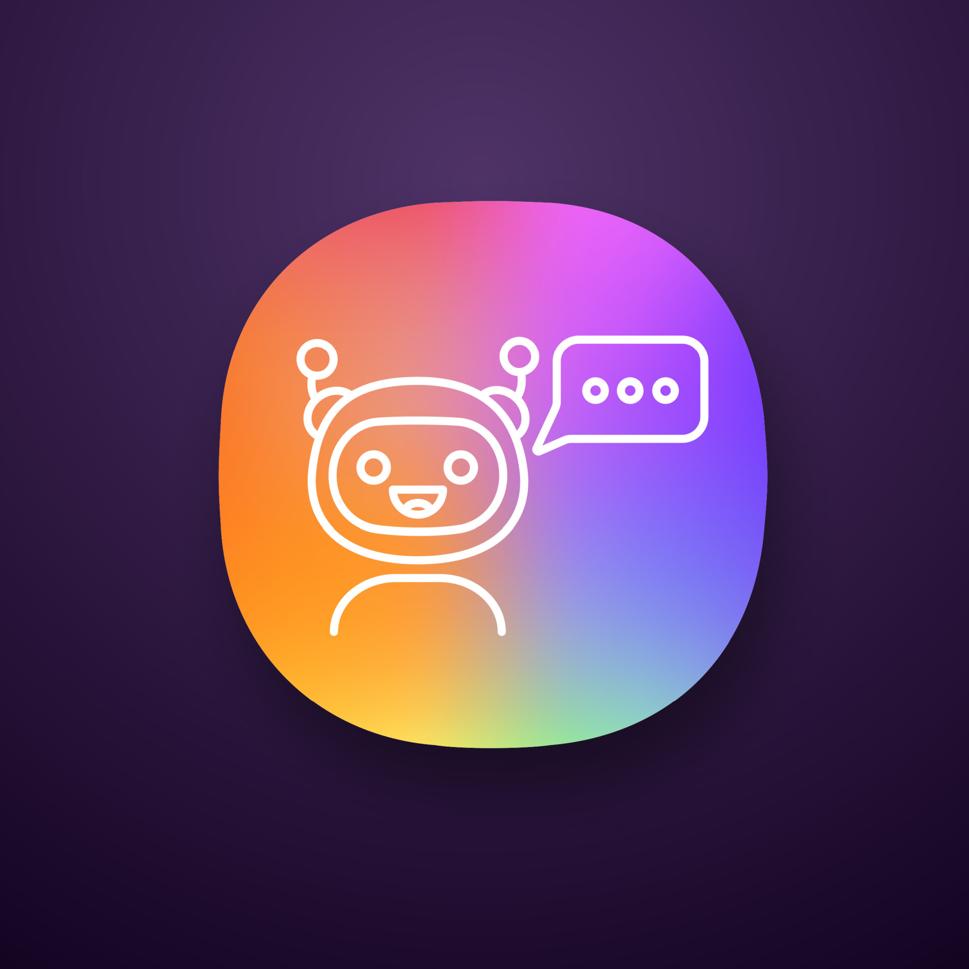 Chatbot With Three Dots In Speech Bubble App Icon Ui Ux User Interface