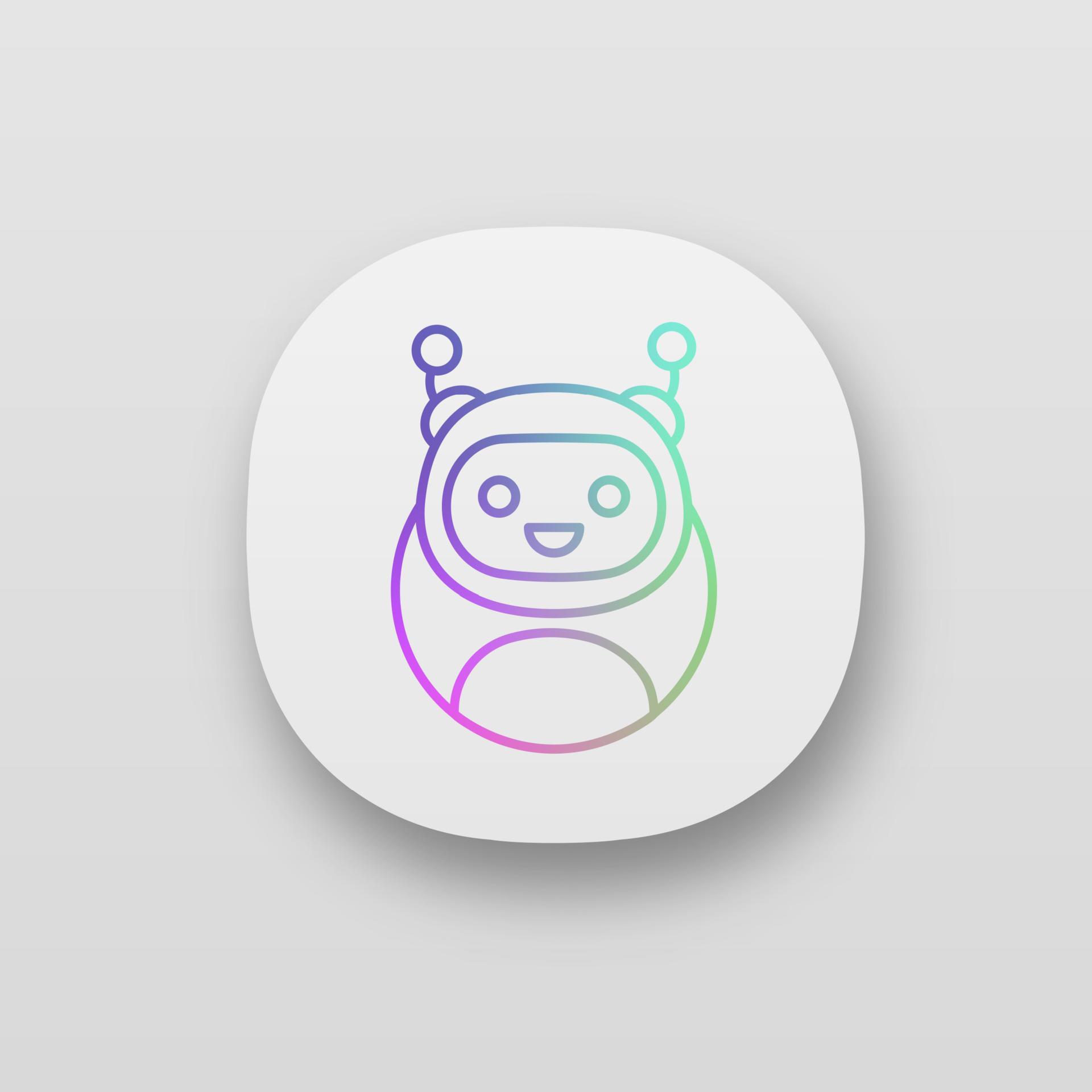 Chatbot App Icon Ui Ux User Interface Modern Robot Talkbot Online Helper Virtual Assistant