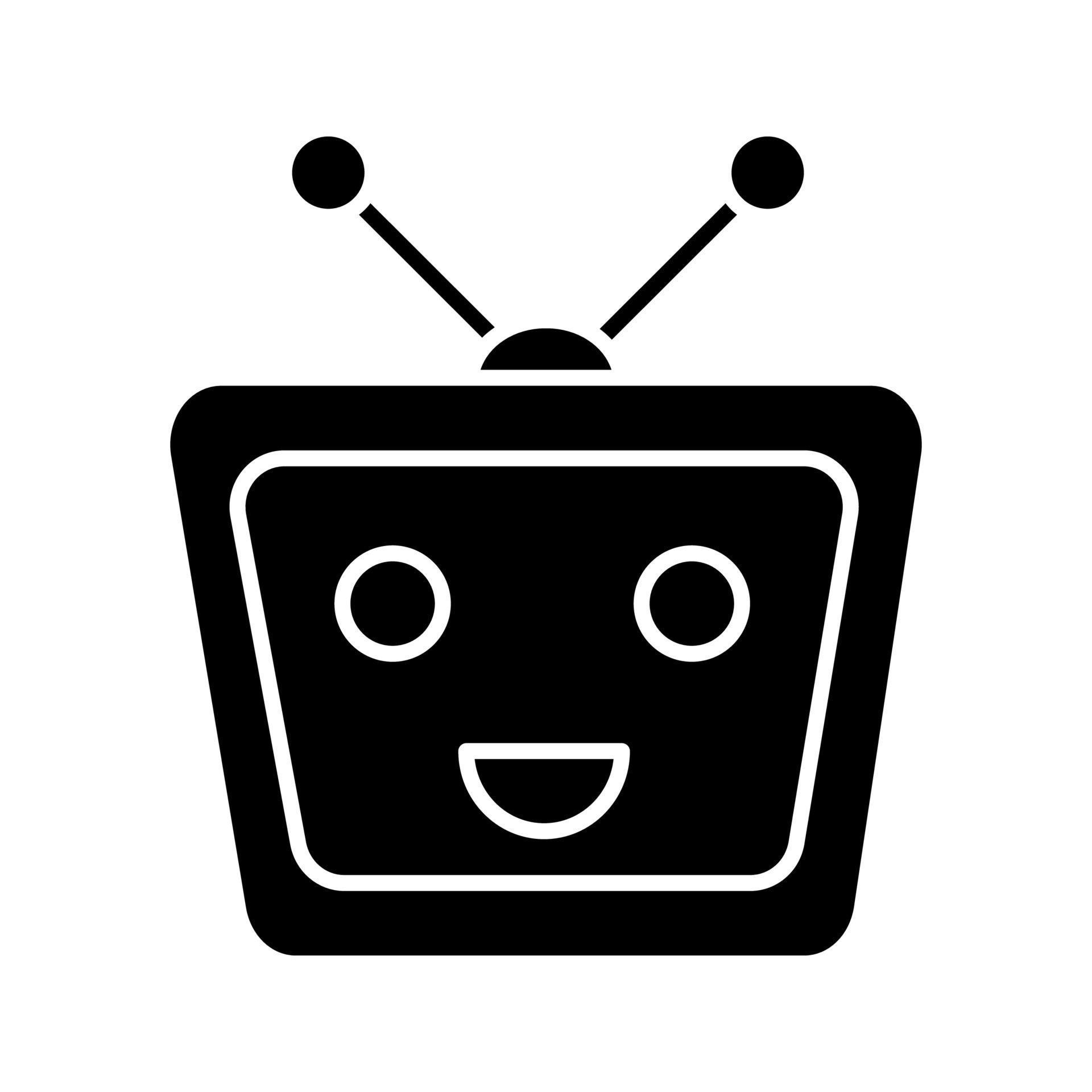 icono de glifo de chatbot. símbolo de silueta. talkbot. robot moderno ...