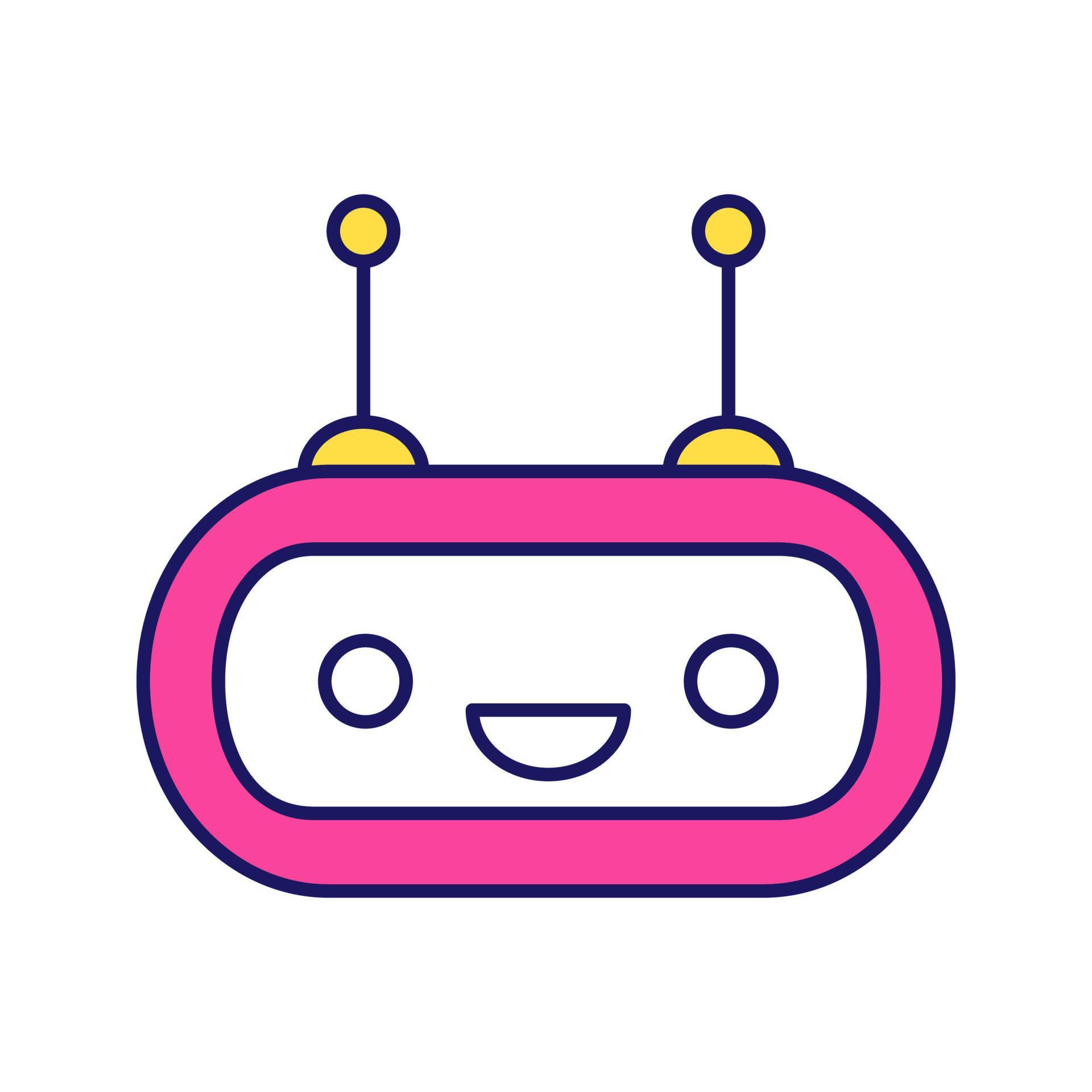 Chatbot Color Icon Talkbot Laughing Chat Bot Modern Robot Virtual