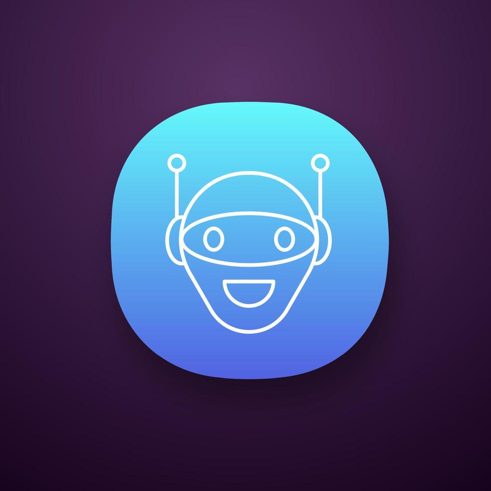 Chatbot App Icon Ui Ux User Interface Talkbot Modern Robot Android Laughing Chat Bot