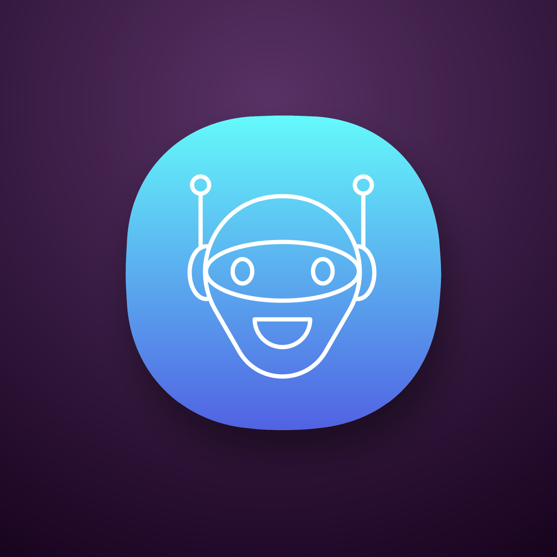 Chatbot App Icon Ui Ux User Interface Talkbot Modern Robot Android Laughing Chat Bot