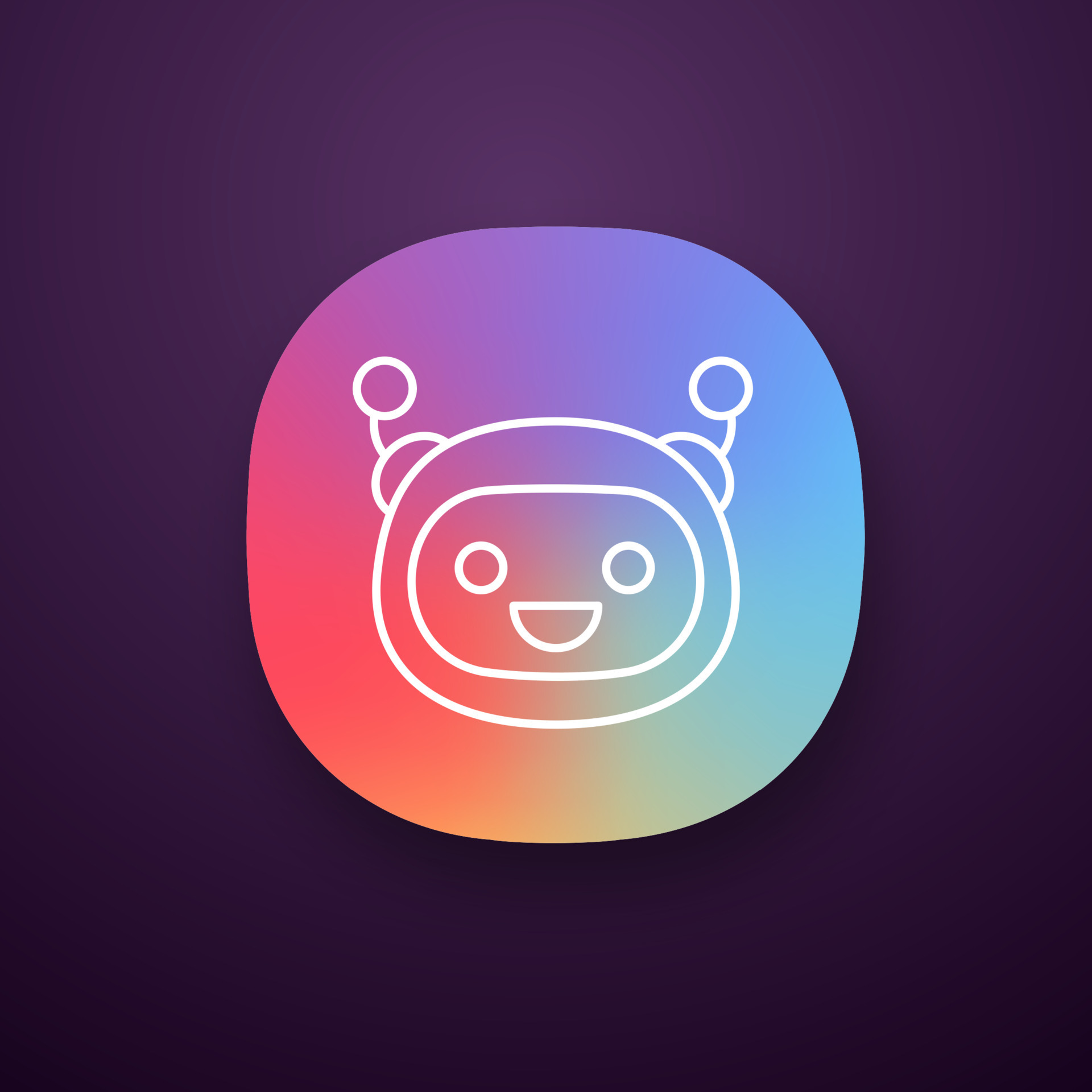 Chatbot App Icon Ui Ux User Interface Talkbot Laughing Chat Bot Modern Robot Virtual