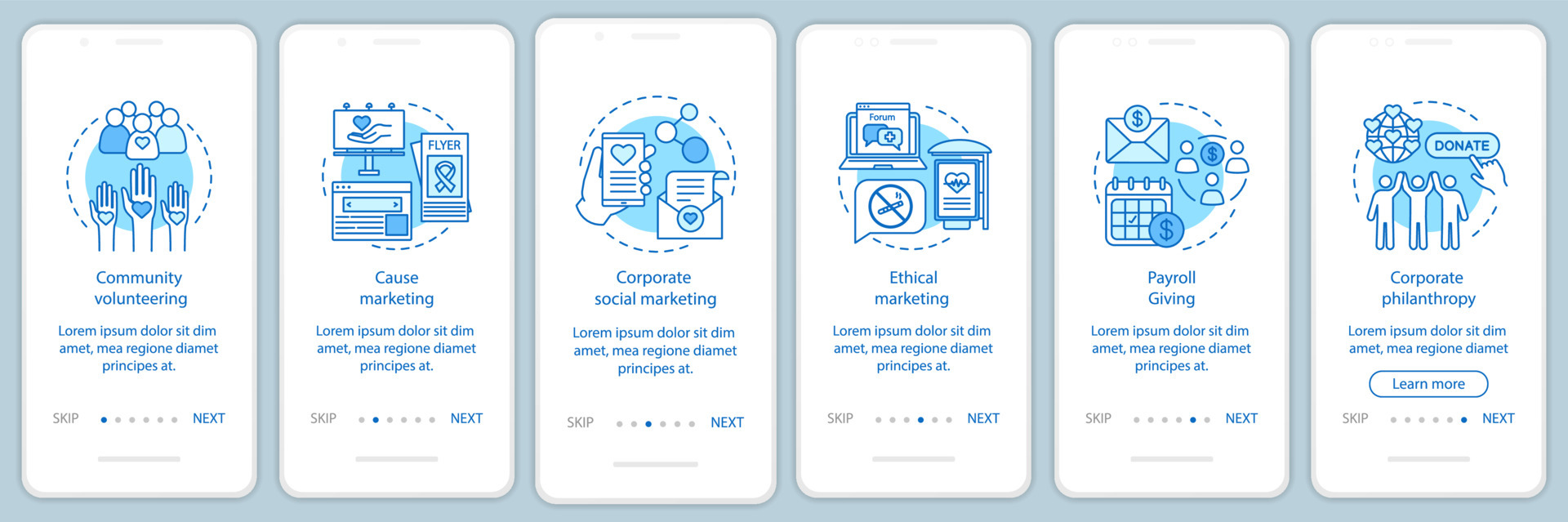 Corporate Policy Onboarding Mobile App Page Screen Vector Template Csr
