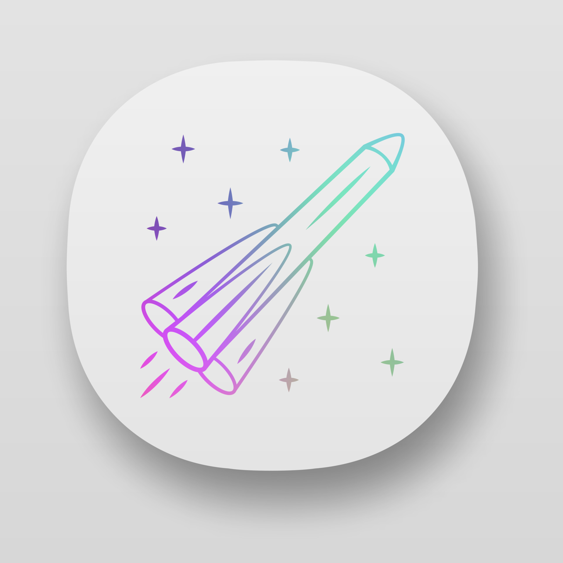Rocket app icon. Missile, spacecraft, aircraft. Human spaceflight ...