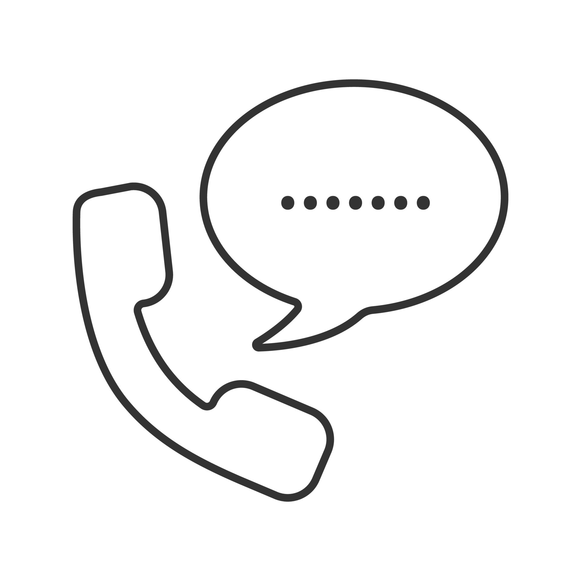 Handset With Speech Bubble Linear Icon Hotline Thin Line Illustration Autoresponder Contour