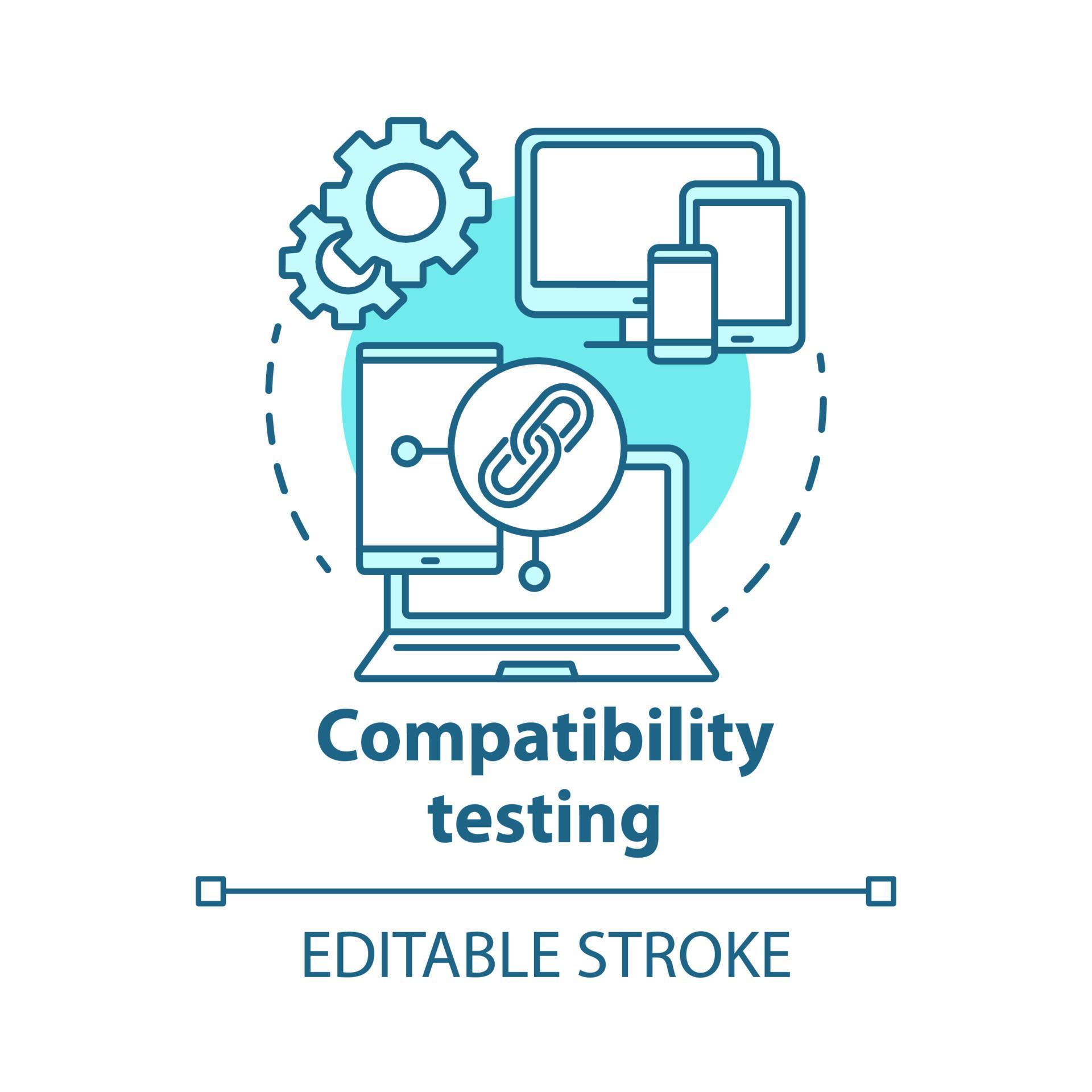 Compatibility testing concept icon. Non-functional examination ...