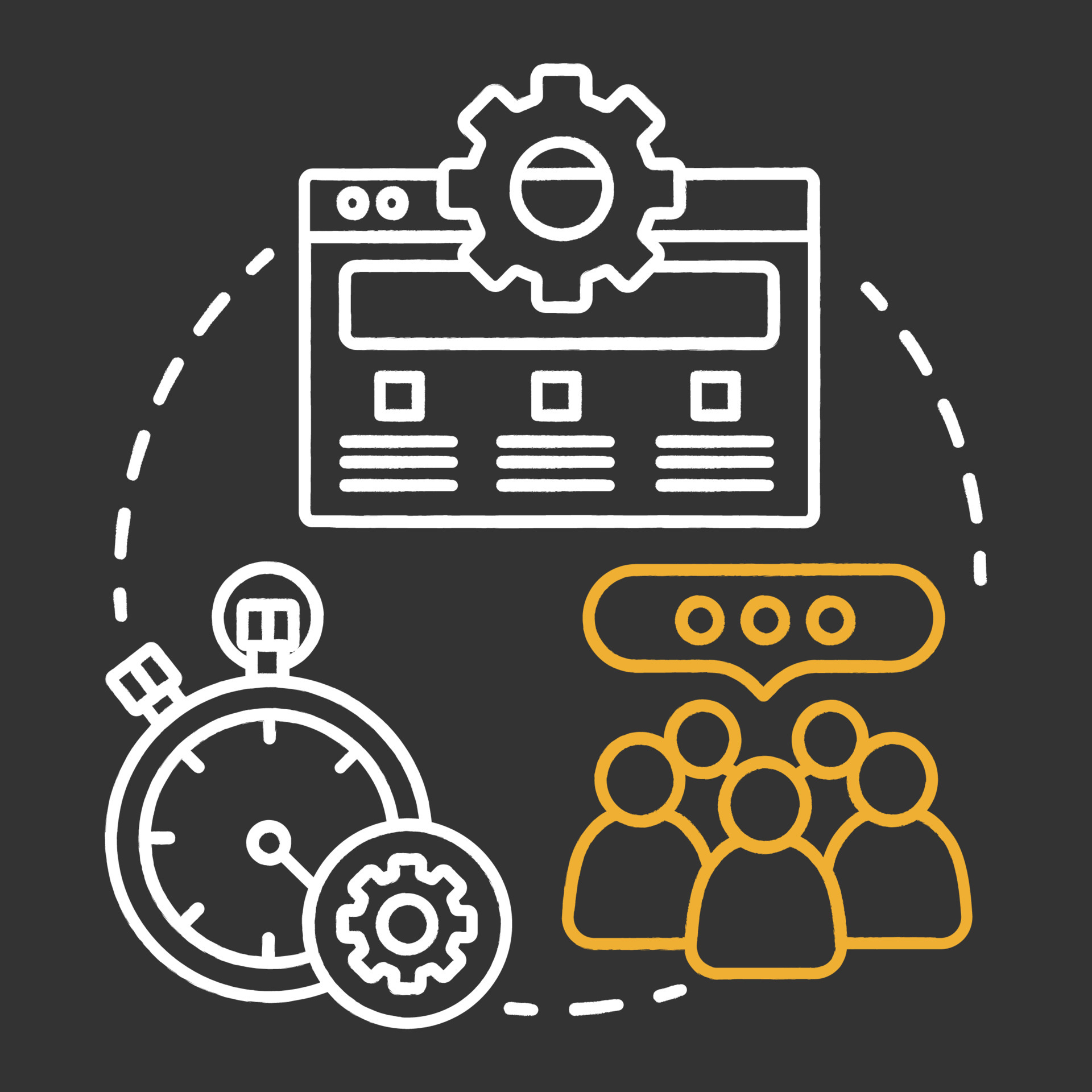 Beta Testing Chalk Concept Icon Software Development Stage Idea Thin Line Illustration