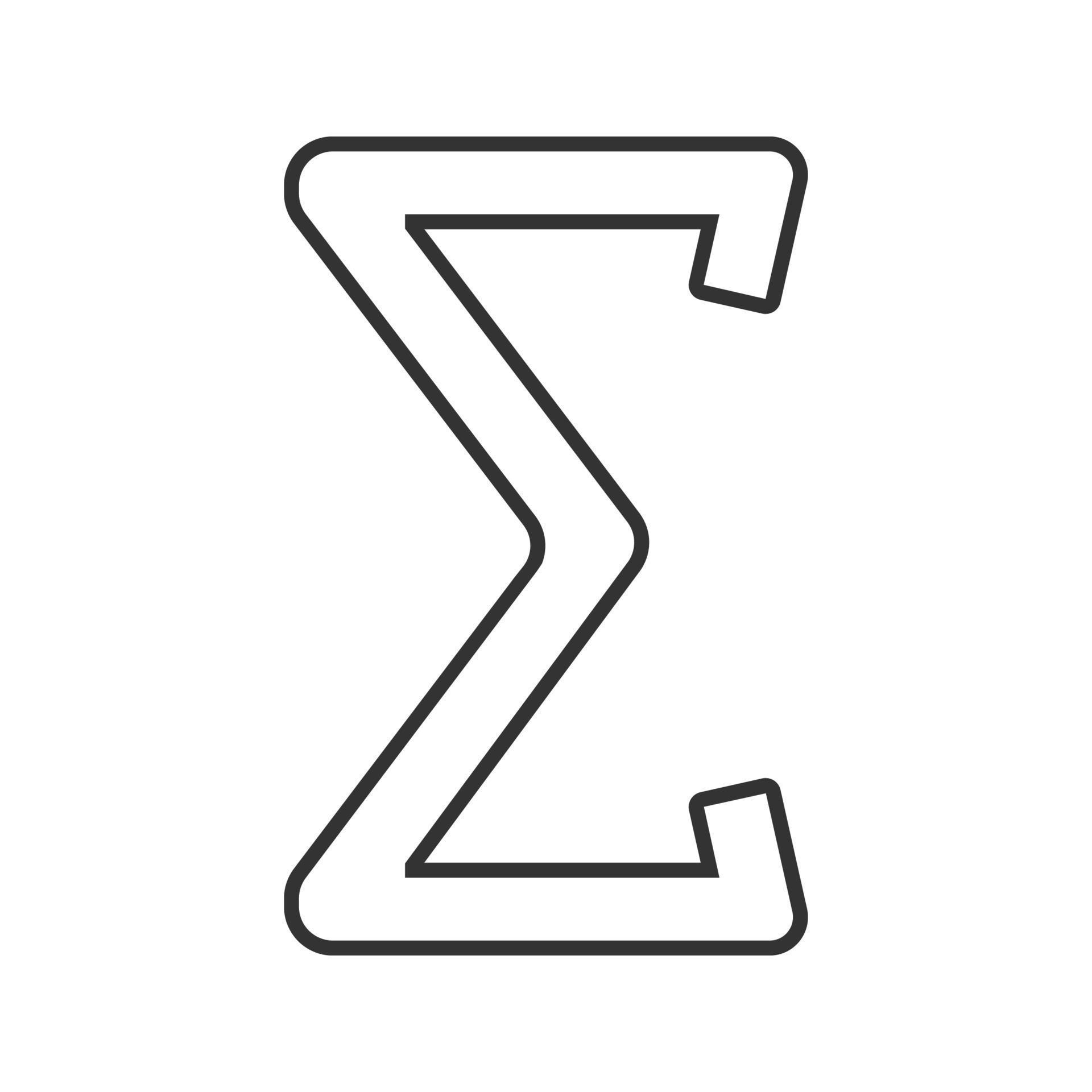 Summation Linear Icon Thin Line Illustration Sum Or Total Math