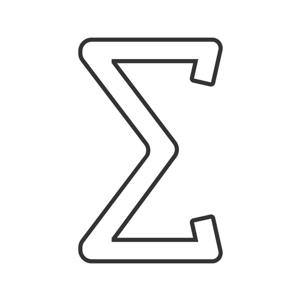 Summation linear icon. Thin line illustration. Sum or total math ... Summation linear icon. Thin line illustration. Sum or total math ...