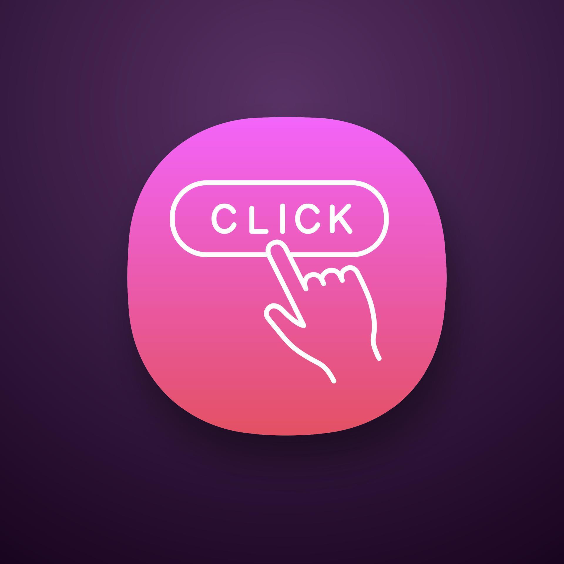 Click Button App Icon Ui Ux User Interface Webpage Navigation Hand Pressing Button Web Or