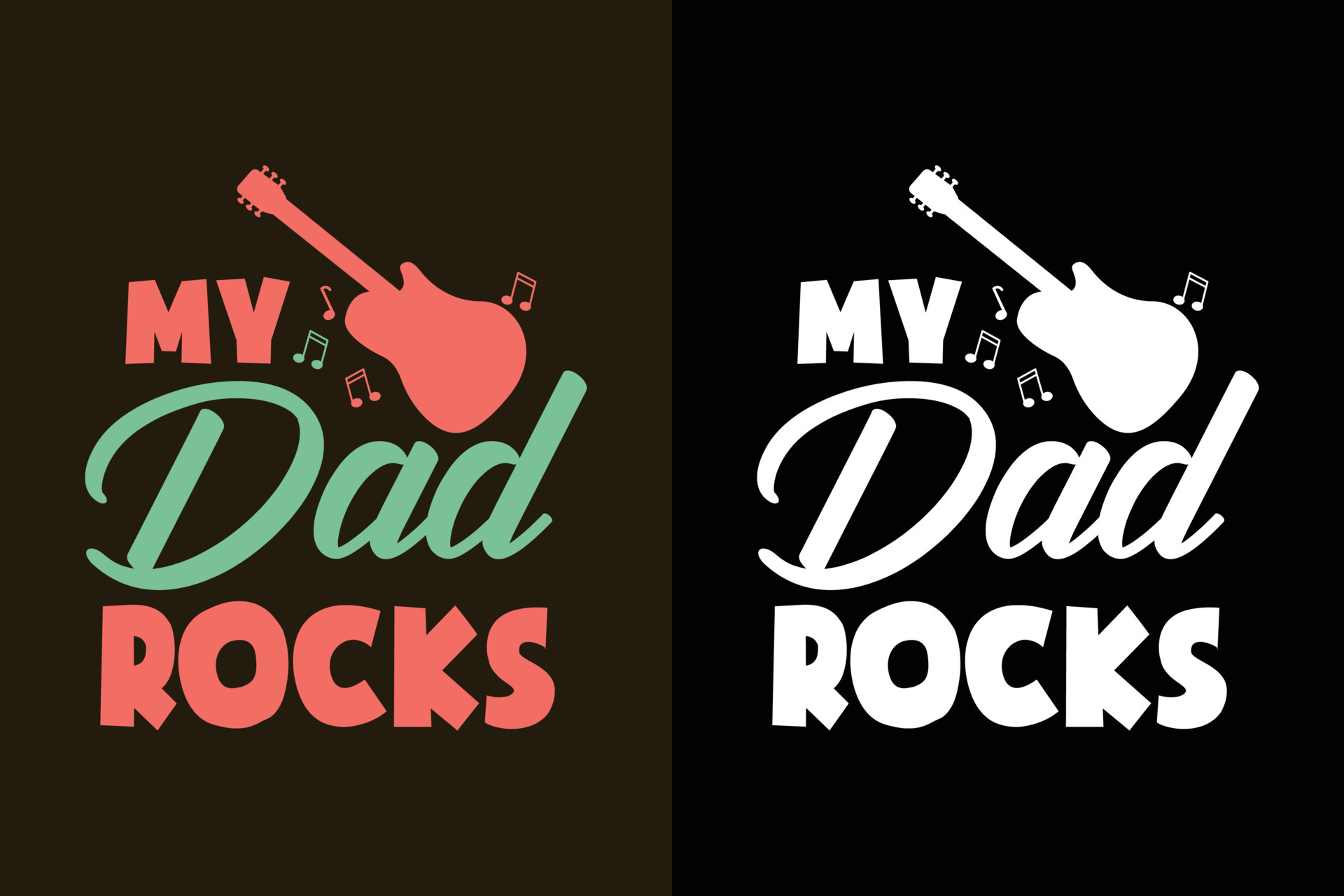 My Dad Rocks Typography Fathers Day T Shirt Design 4334609 Vector Art