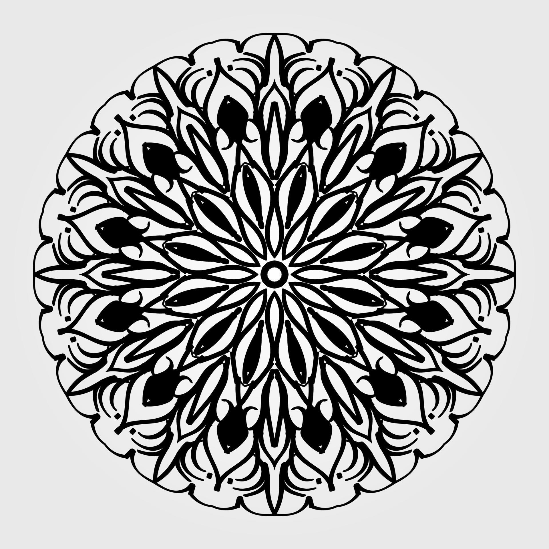Decorative background with ornamental round pattern 4336374 Vector Art ...