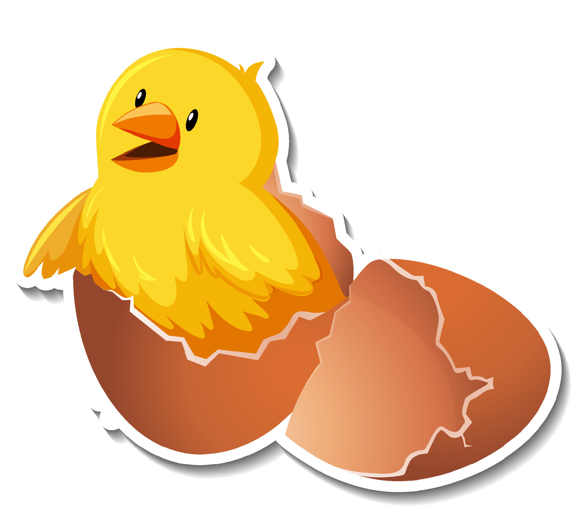 Chick hatching from an egg on white background 4338889 Vector Art at ...