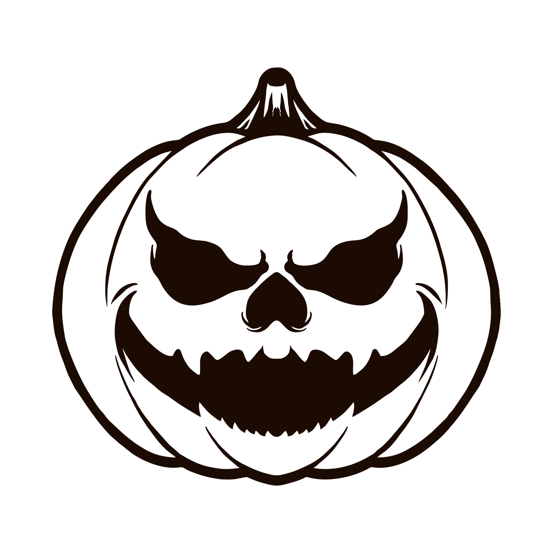 Scary pumpkin head Vector line illustration tshirt design 4341885 ... Scary pumpkin head Vector line illustration tshirt design 4341885 ...