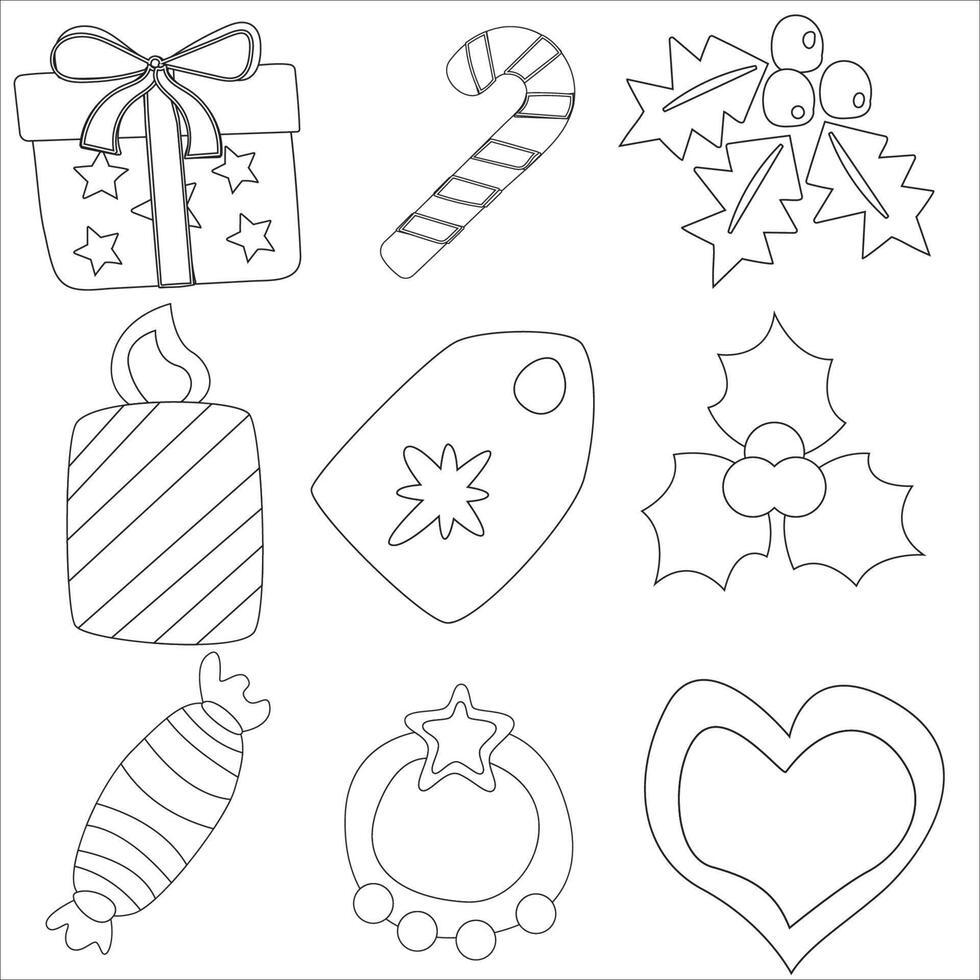 Christmas coloring page 4343133 Vector Art at Vecteezy