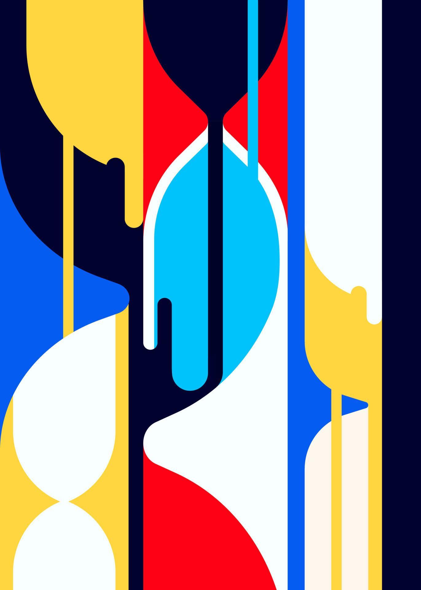 Poster with abstract hourglasses. 4363965 Vector Art at Vecteezy