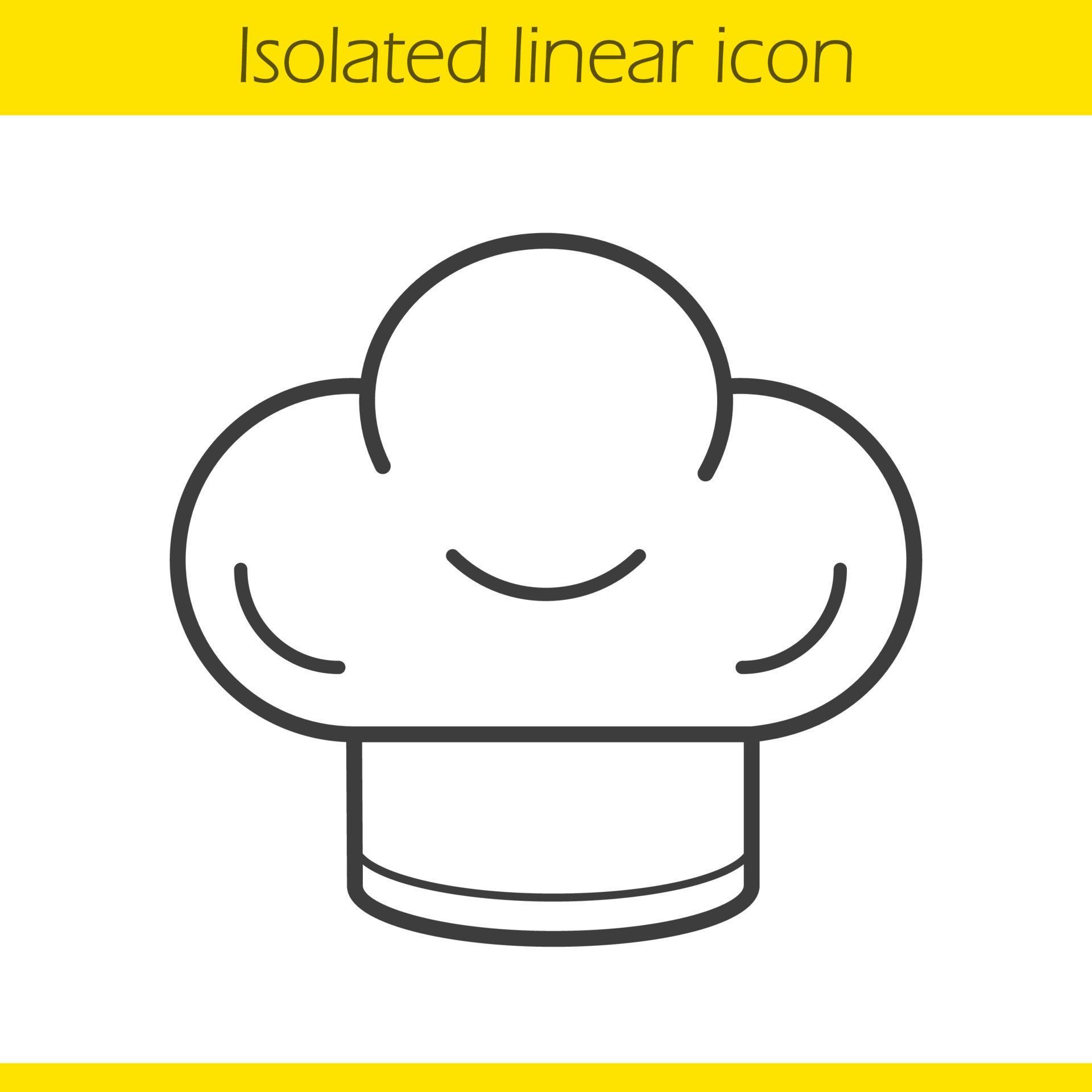 Chef's hat linear icon. Thin line illustration. Toque contour symbol ...