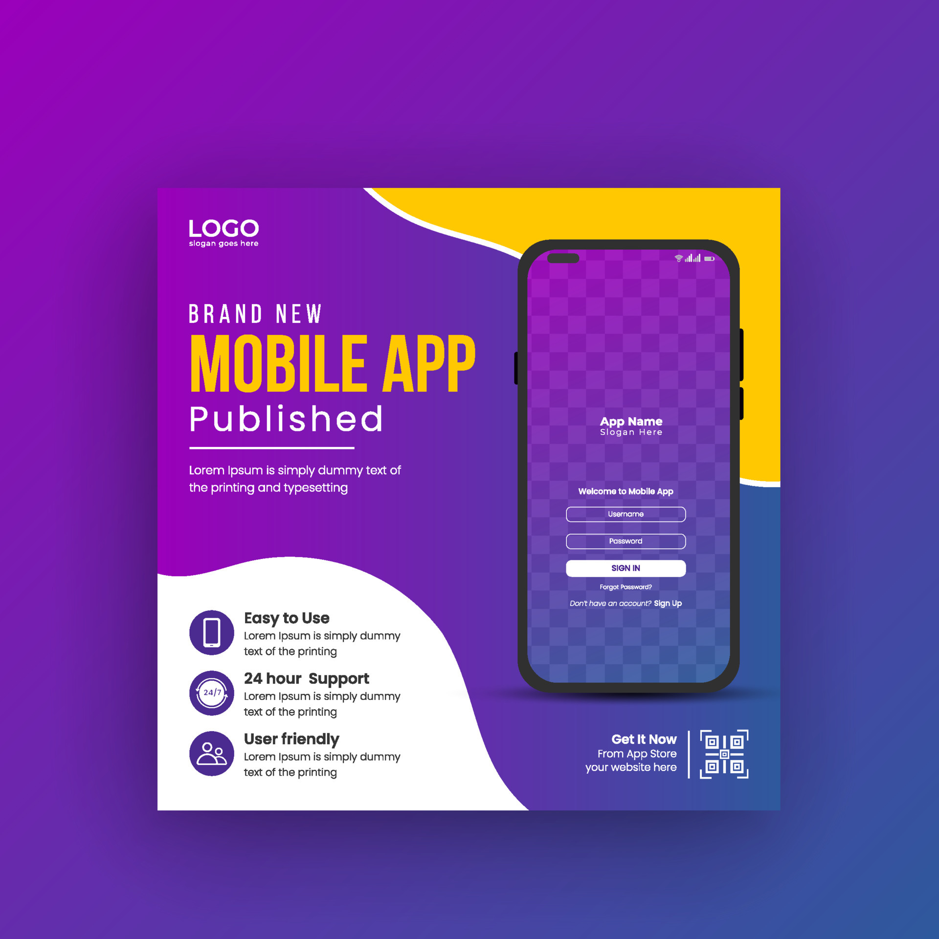 Mobile App Promotion Social Media Banner And Web Banner Template Pro