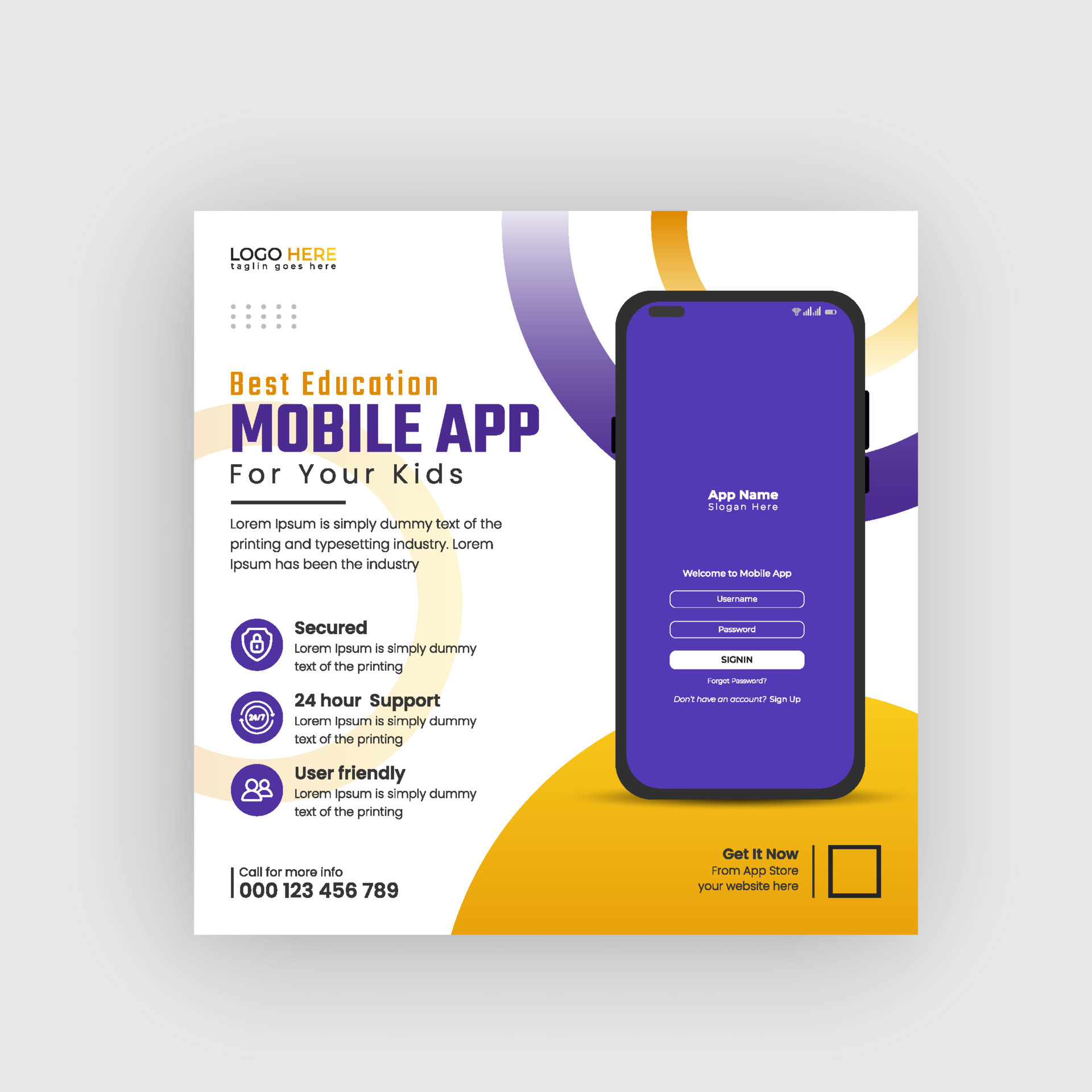 Mobile App Promotion Social Media Banner And Web Banner Template Pro