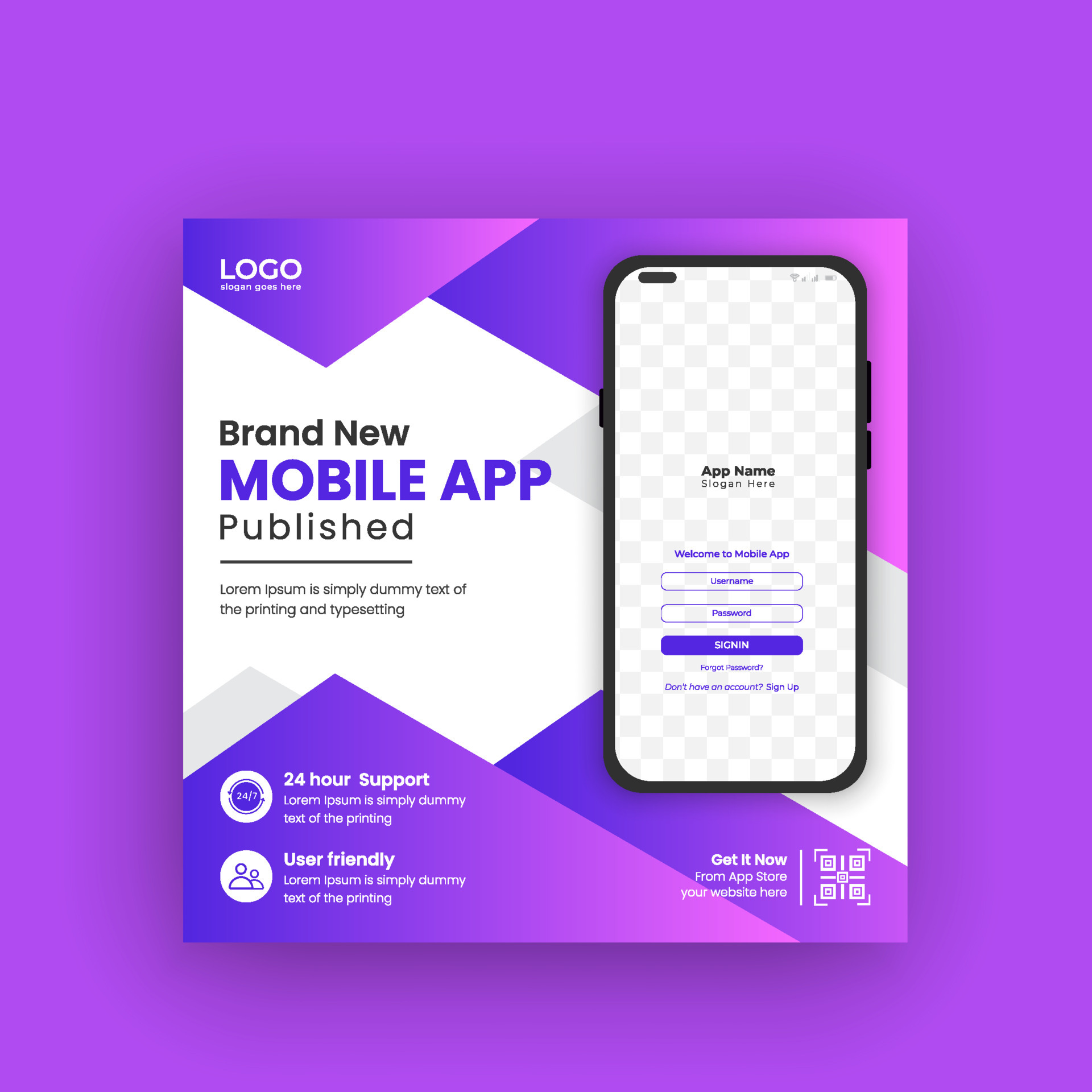 Mobile App Promotion Social Media Banner And Web Banner Template Pro
