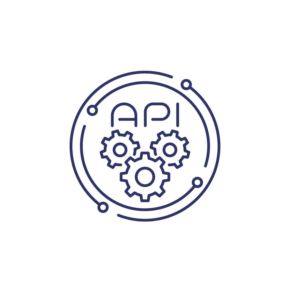 API line icon with gears 4394833 Vector Art at Vecteezy