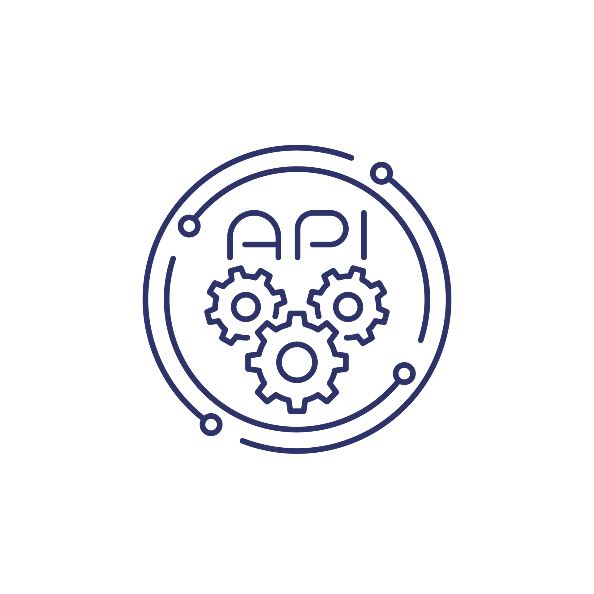 API line icon with gears 4394833 Vector Art at Vecteezy