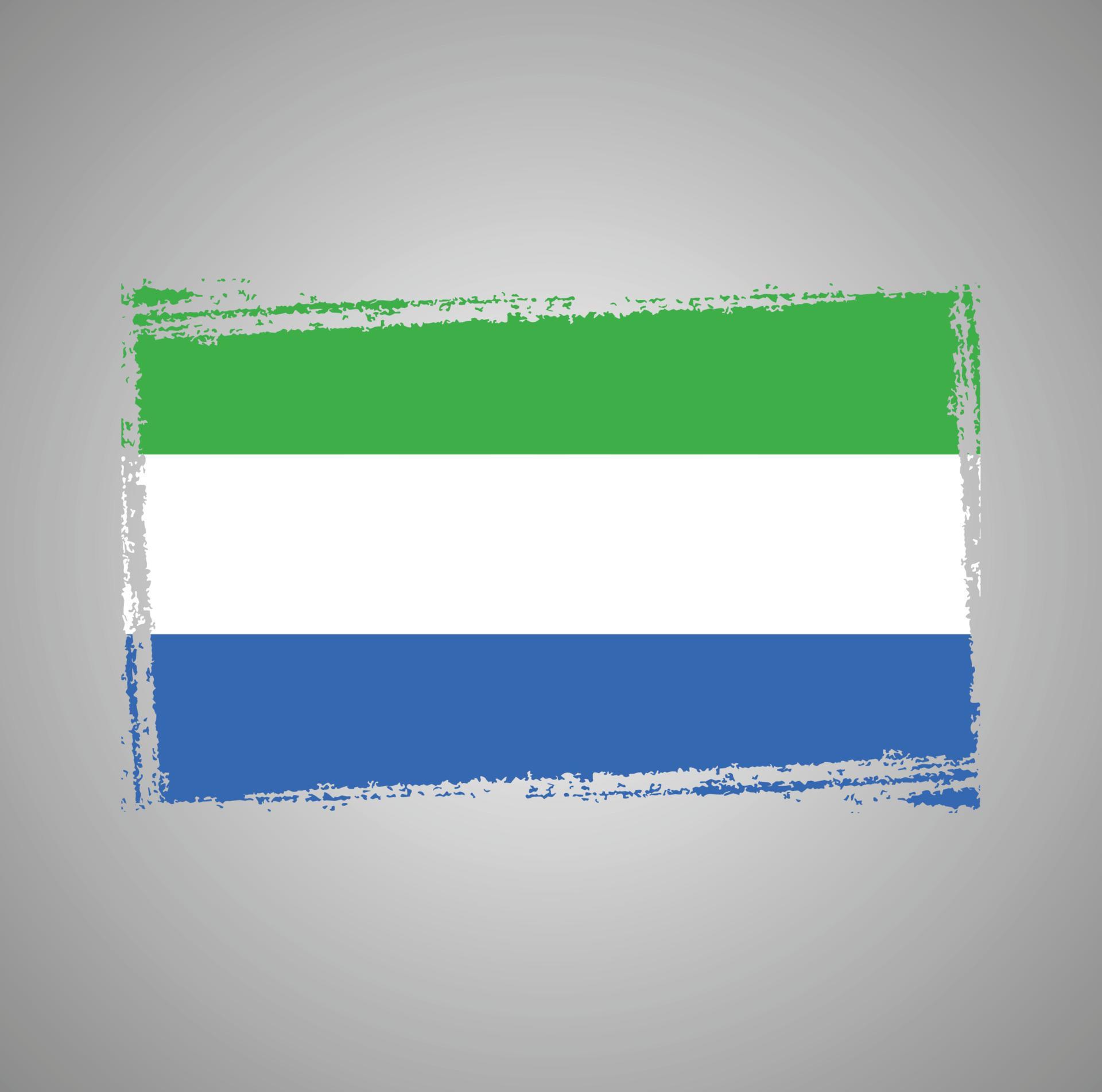 Sierra Leone Flag With Watercolor Painted Brush 4396756 Vector Art at ...