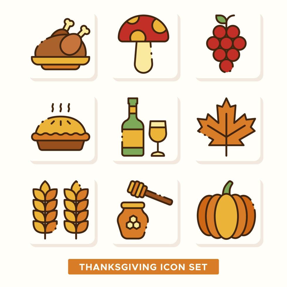 Thanksgiving Icon Set 4397119 Vector Art at Vecteezy