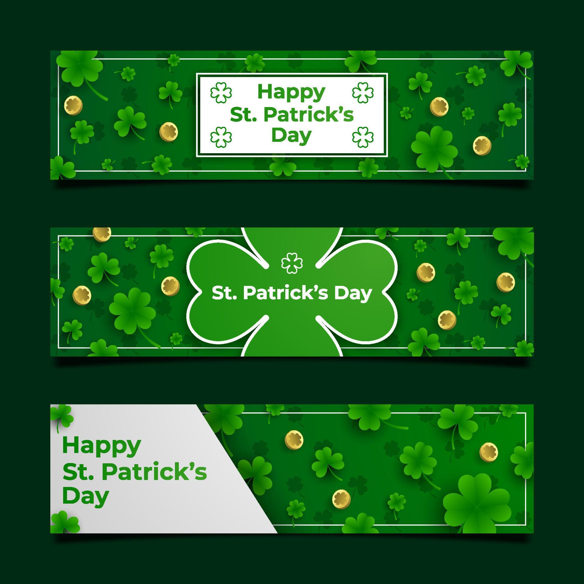 Happy Saint Patrick's Day Banner Set 4404513 Vector Art at Vecteezy Happy Saint Patrick's Day Banner Set 4404513 Vector Art at Vecteezy