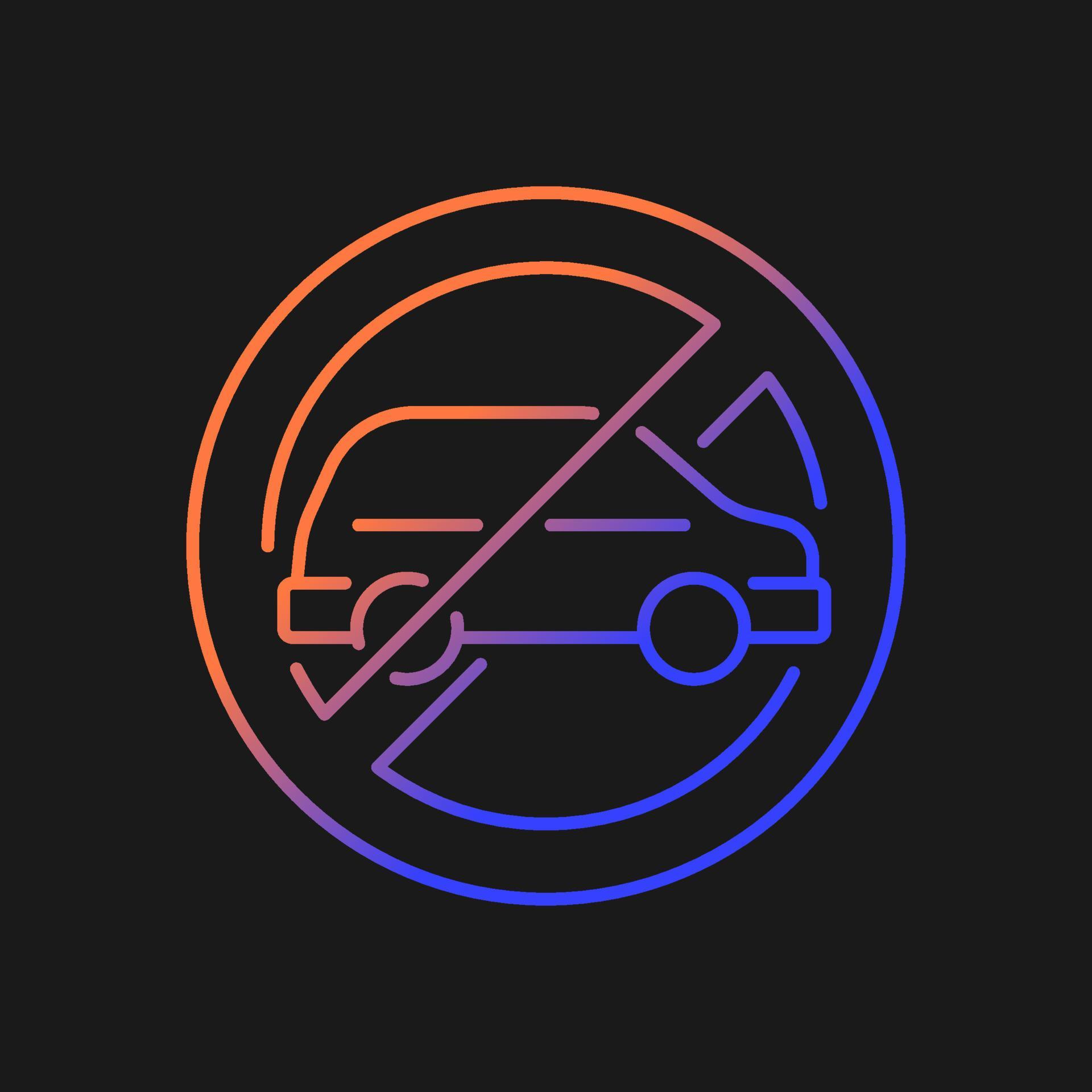 No using when driving gradient vector manual label icon for dark theme ...