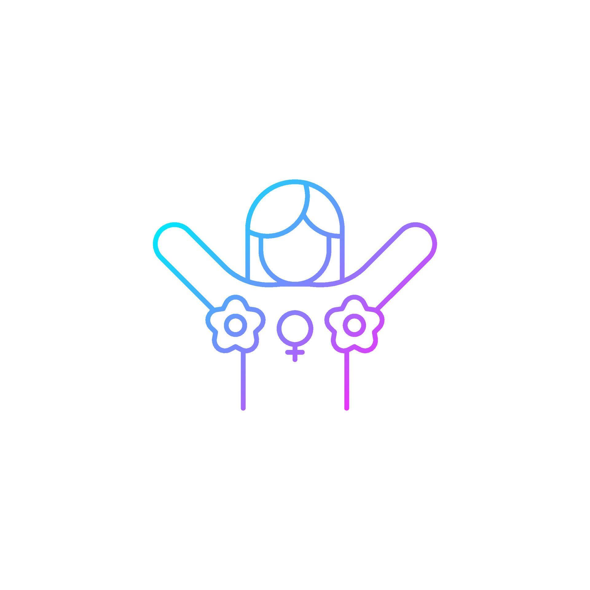 Radical Feminism Gradient Linear Vector Icon Promoting Rights For