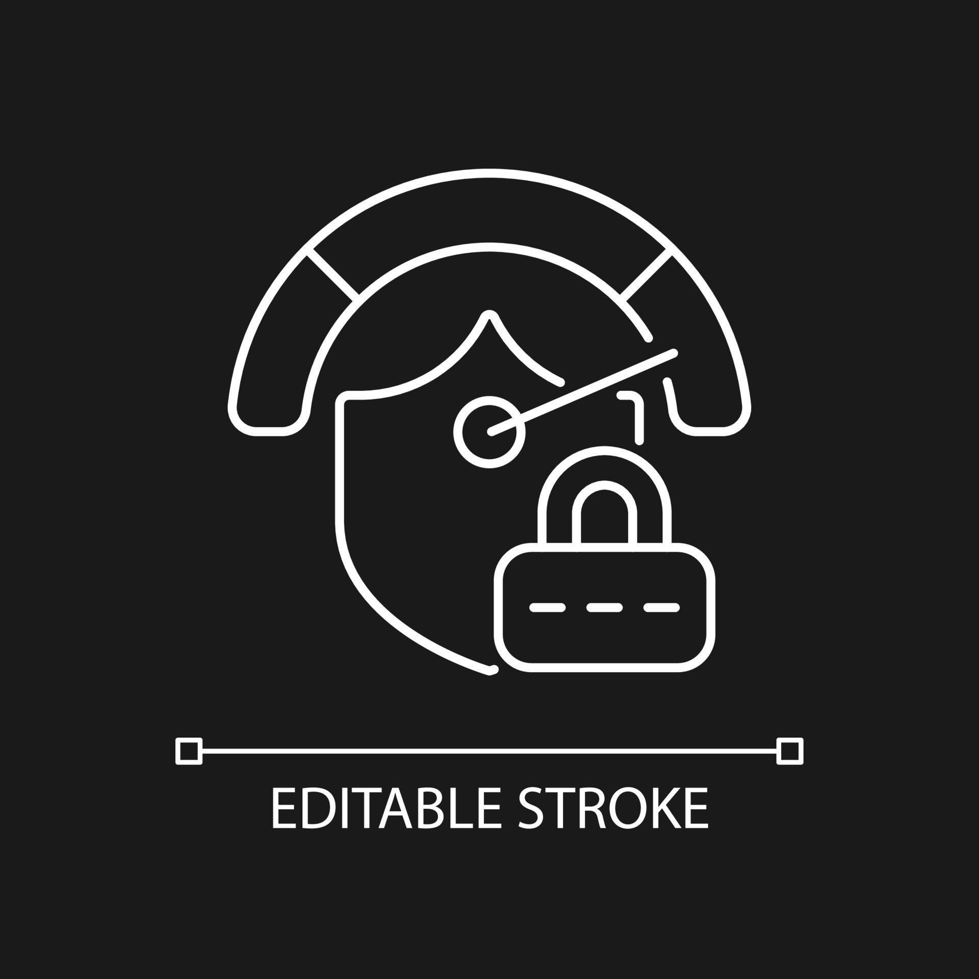 Strong Password White Linear Icon For Dark Theme Safeguard For Data Password Management Thin