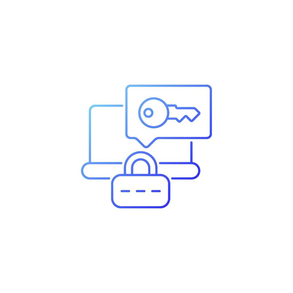 Laptop Password Requirement Gradient Linear Vector Icon Internet Safety For Computer Password