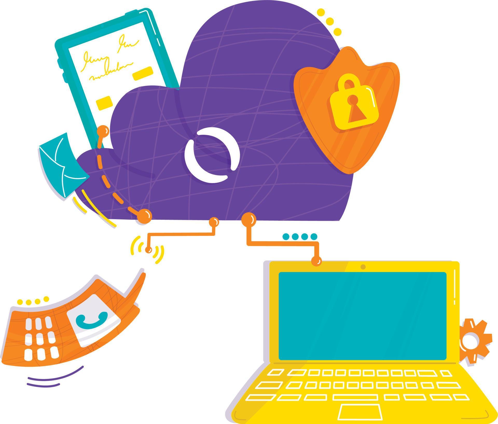 Data Synchronization Technologies 4425411 Vector Art at Vecteezy