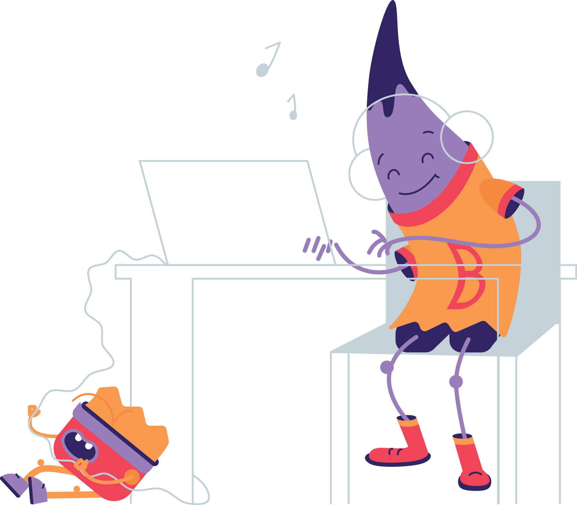 work in a computer class 4425574 Vector Art at Vecteezy