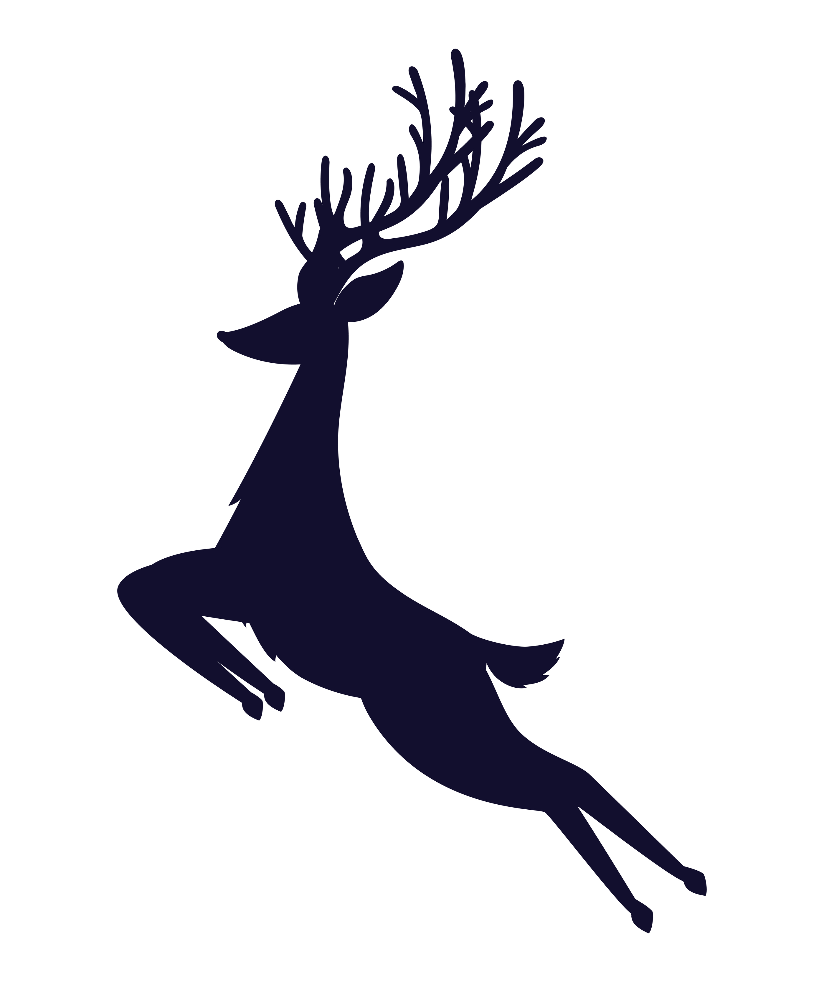 Jumping Reindeer Outline