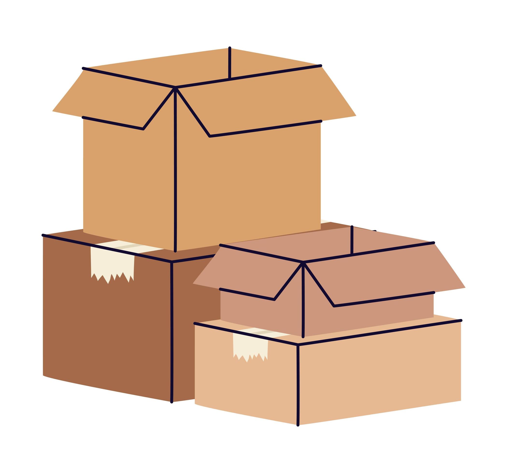 cute boxes stack 4429488 Vector Art at Vecteezy