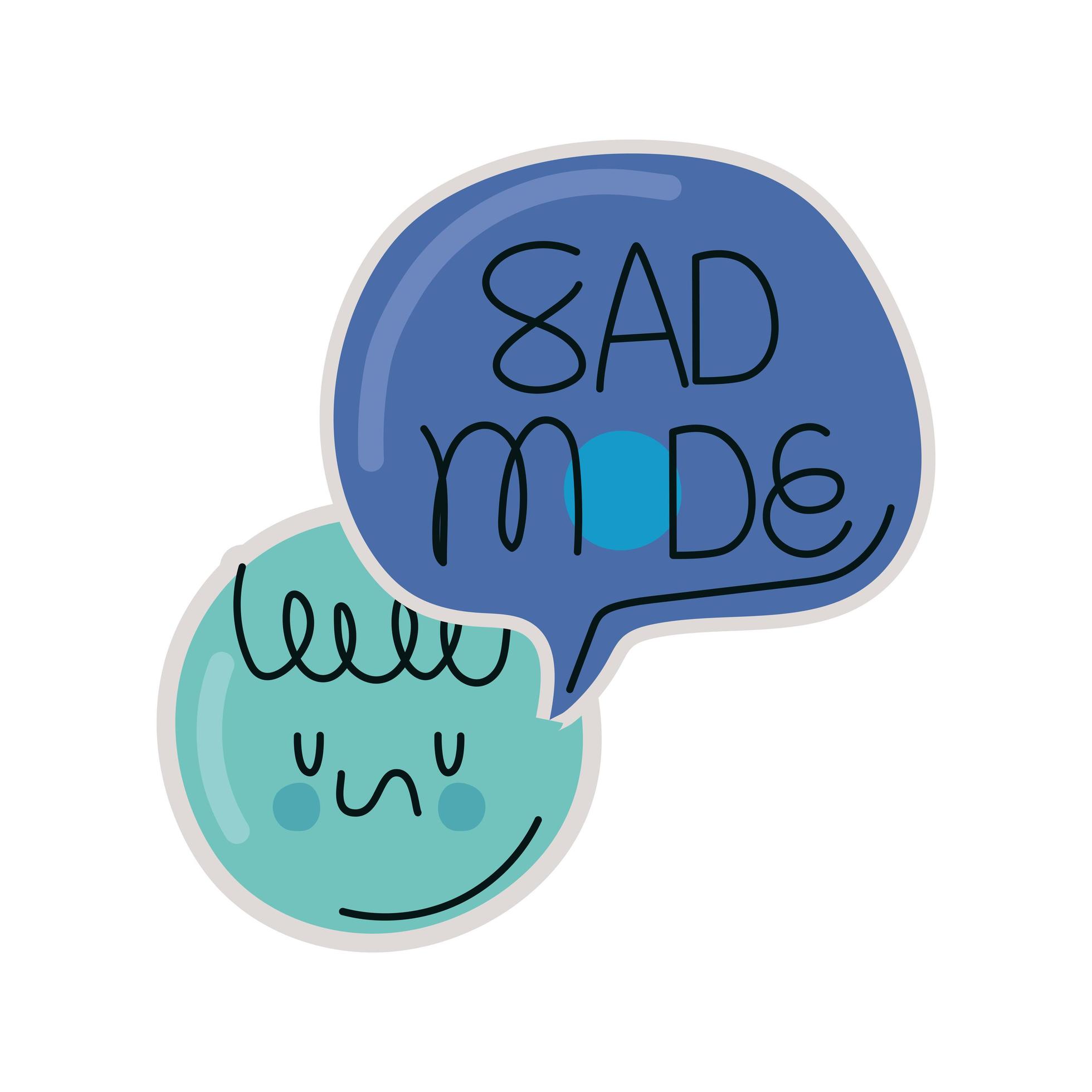 sad mode patch 4430281 Vector Art at Vecteezy