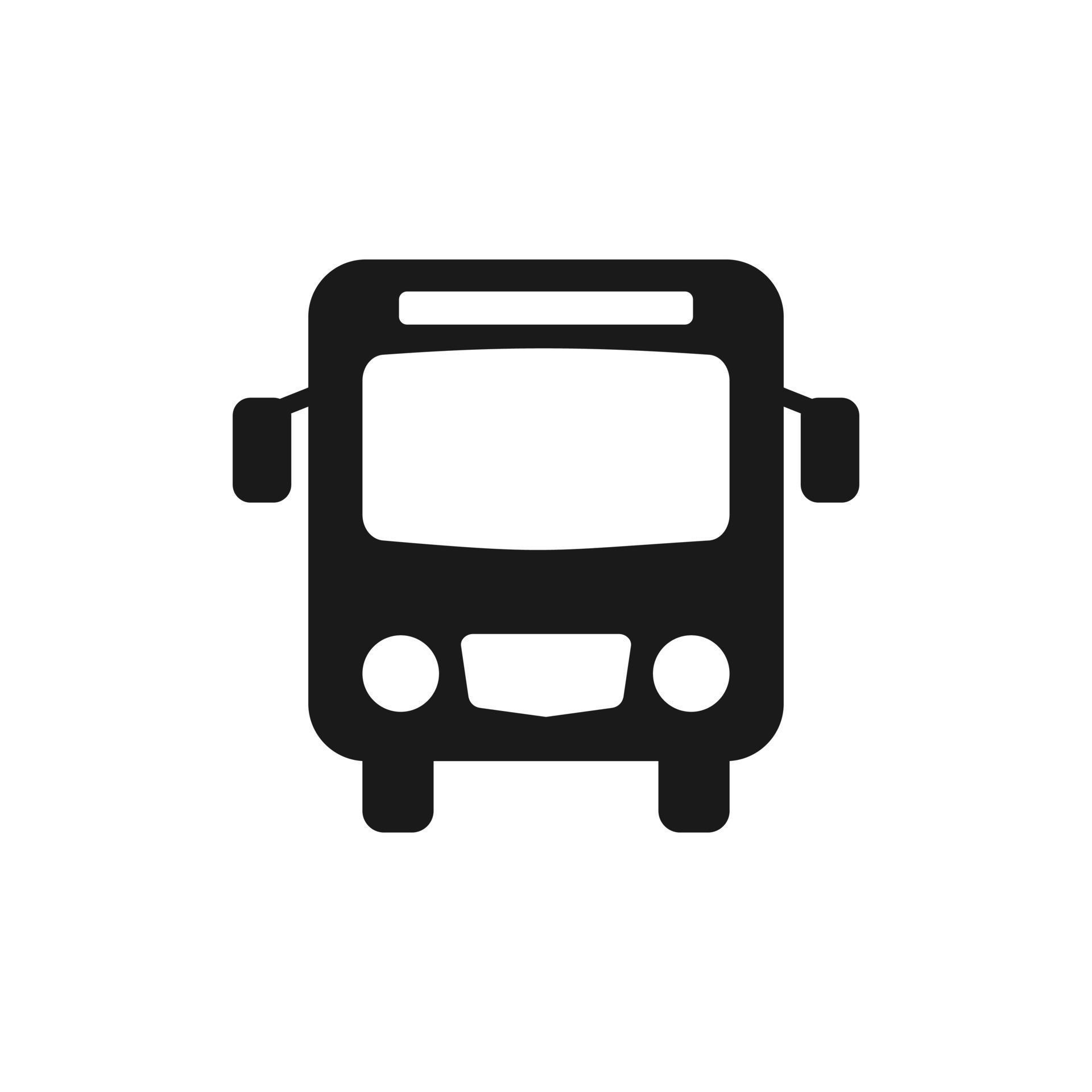 Bus Icon With Front View Public Transportation Station Symbol For Location Plan Vector 4433862