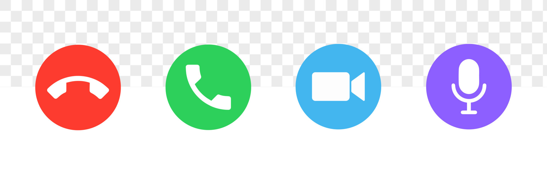 Phone call icon set. Incoming call interface isolated in transparent ...