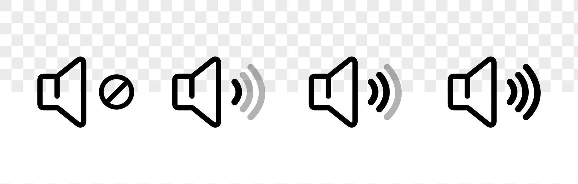 Sound volume icon set. Speaker symbol isolated with black color. Volume ...