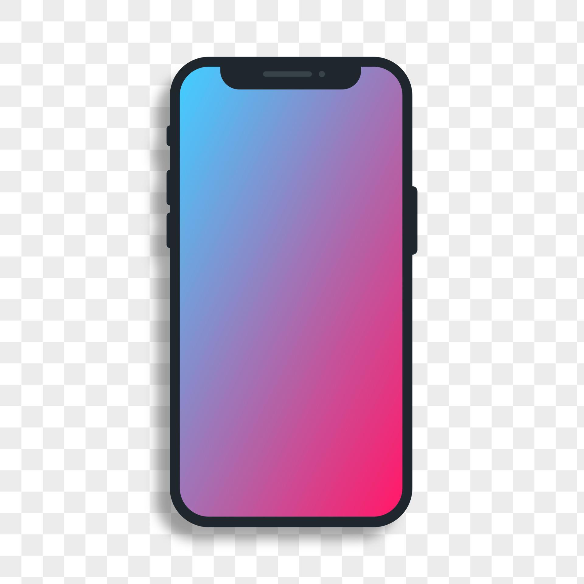 Modern phone mockup isolated on transparent background. Realistic ...